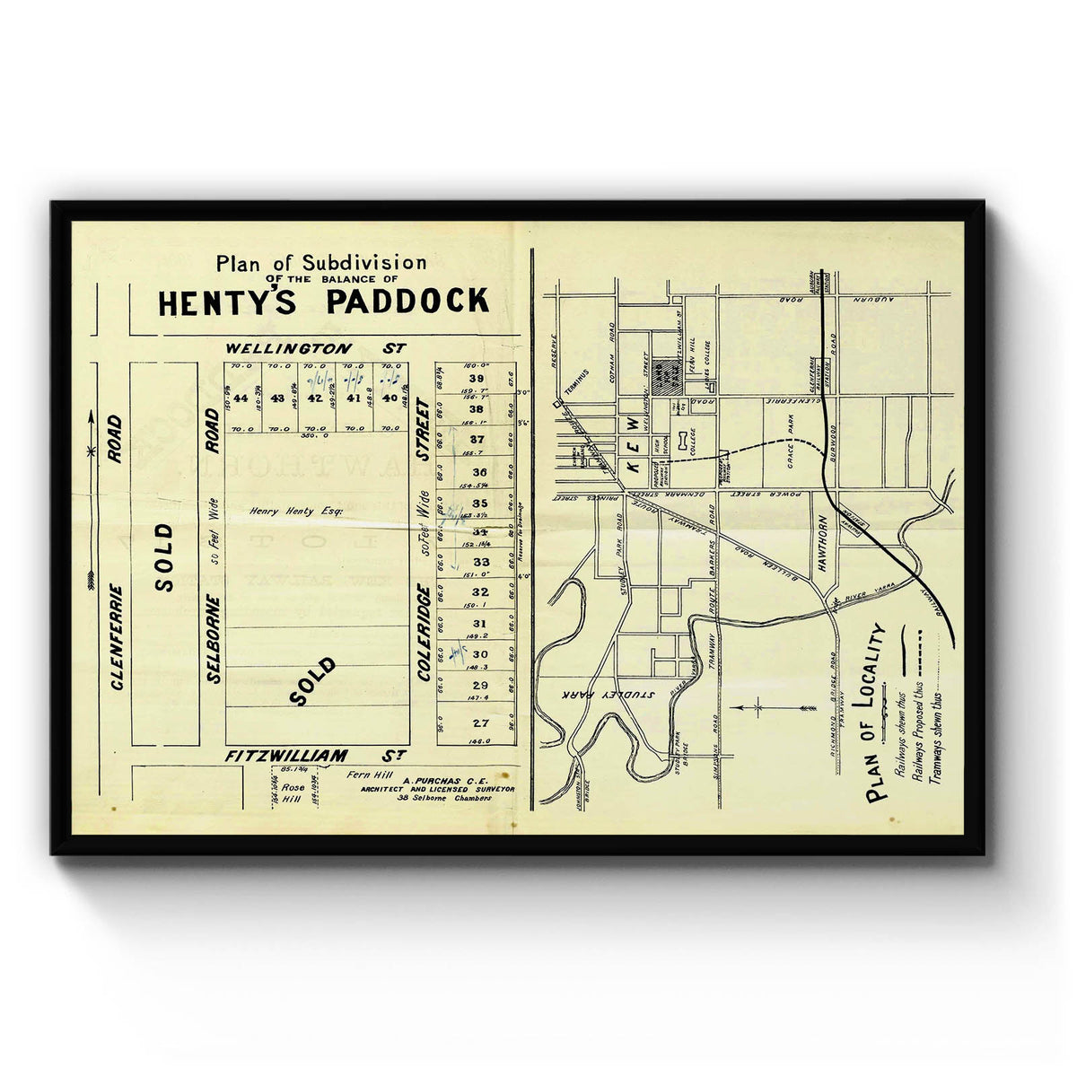 Kew, Victoria Australia Vintage Map #73 (1885) – Vintage Maps