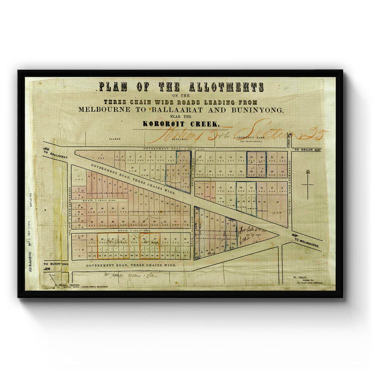 Footscray, Victoria Australia Vintage Map #95 (1853?) – Vintage Maps
