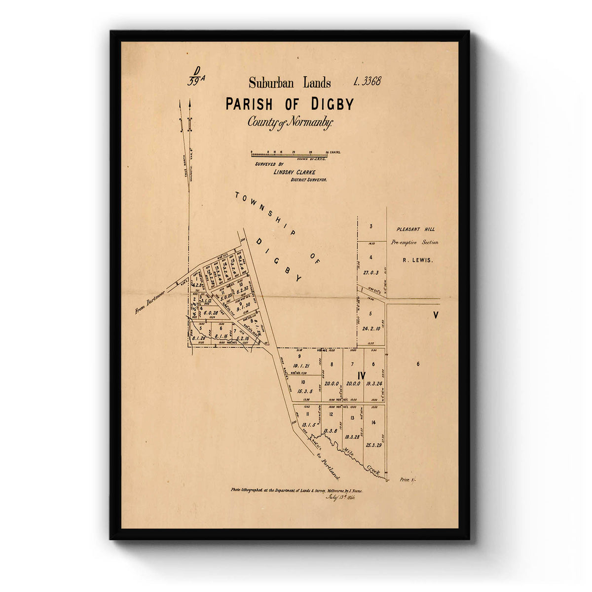 Digby, Victoria Australia Vintage Map #1 (1866) – Vintage Maps