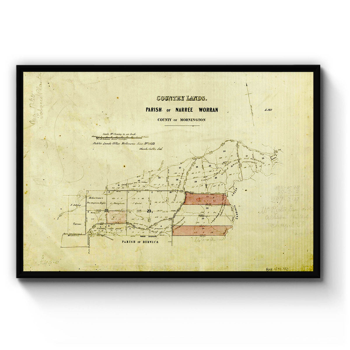 Narre Warren South, Victoria Australia Vintage Map #8 (1859) – Vintage Maps