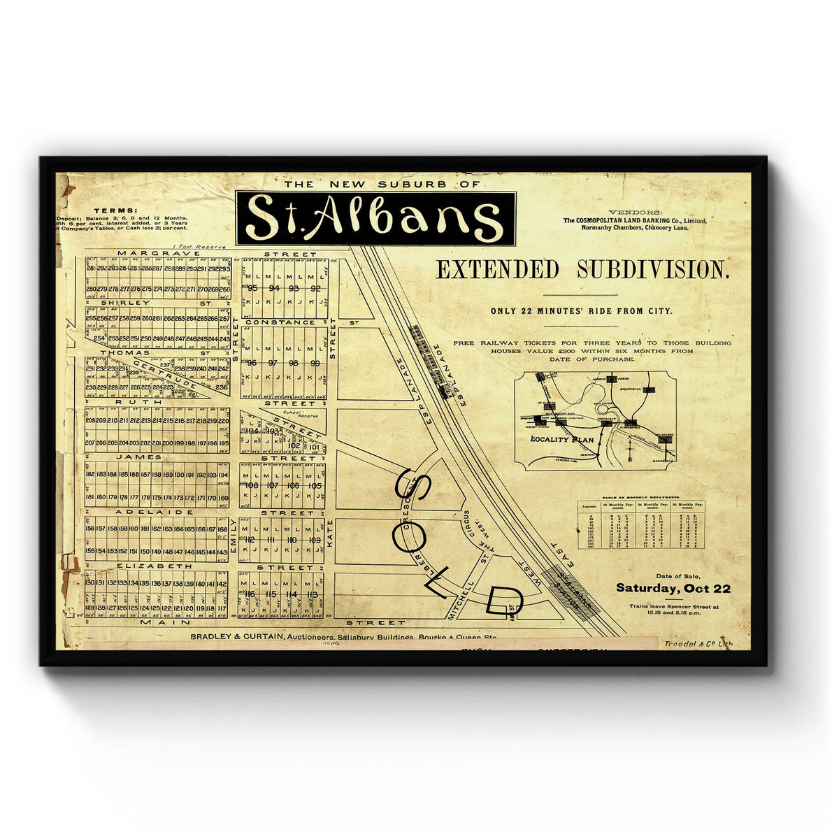 St Albans, Victoria Australia Vintage Map #6 (1887?) – Vintage Maps