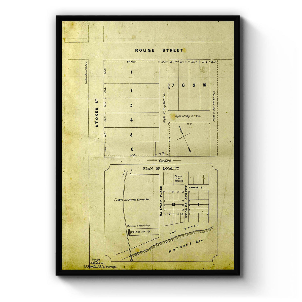 Port Melbourne, Victoria Australia Vintage Map #11 (18--?) – Vintage Maps