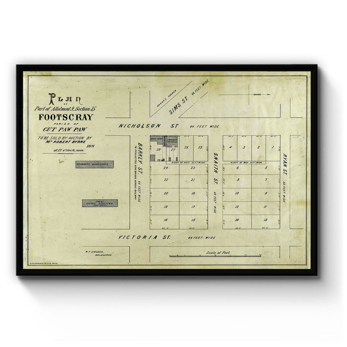 Footscray, Victoria Australia Vintage Map #74 (1871) – Vintage Maps