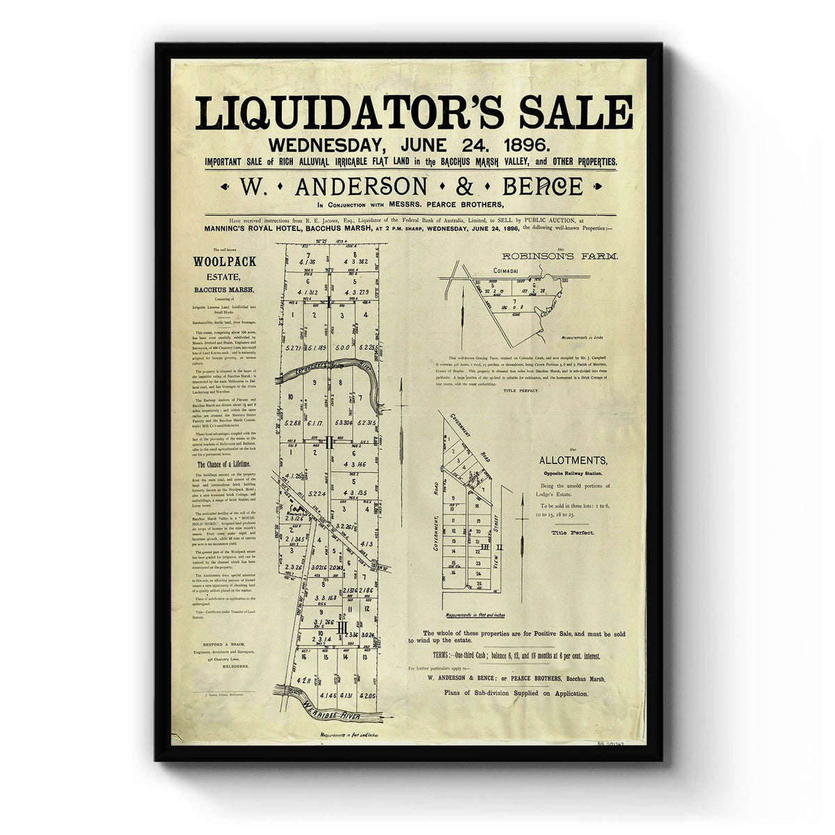 Bacchus Marsh, Victoria Australia Vintage Map #1 (1896) – Vintage Maps