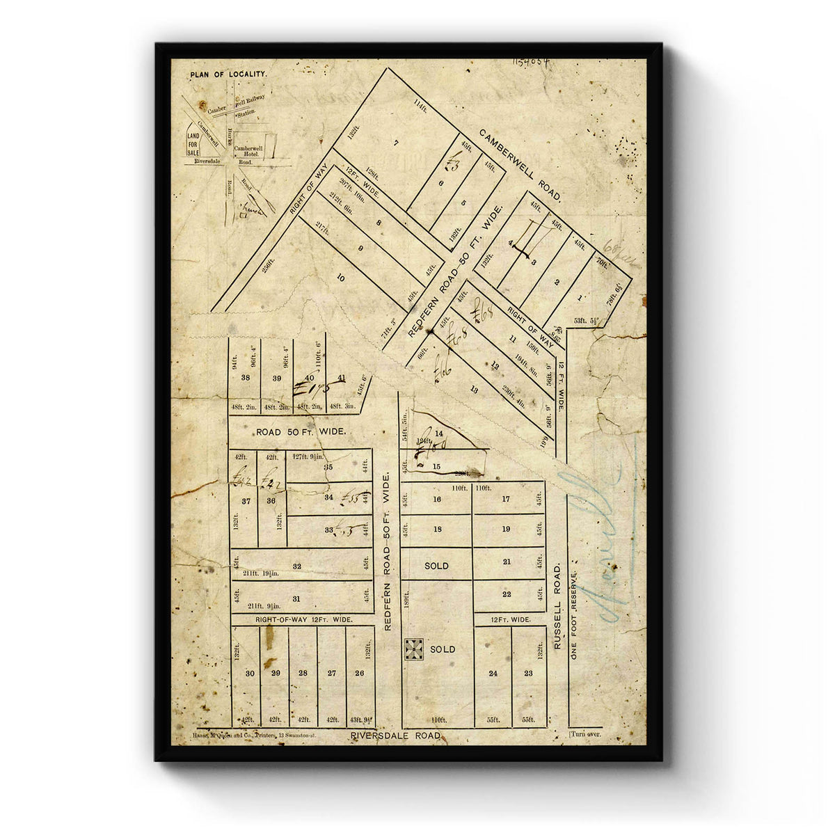 Camberwell, Victoria Australia Vintage Map #32 (1888?) – Vintage Maps
