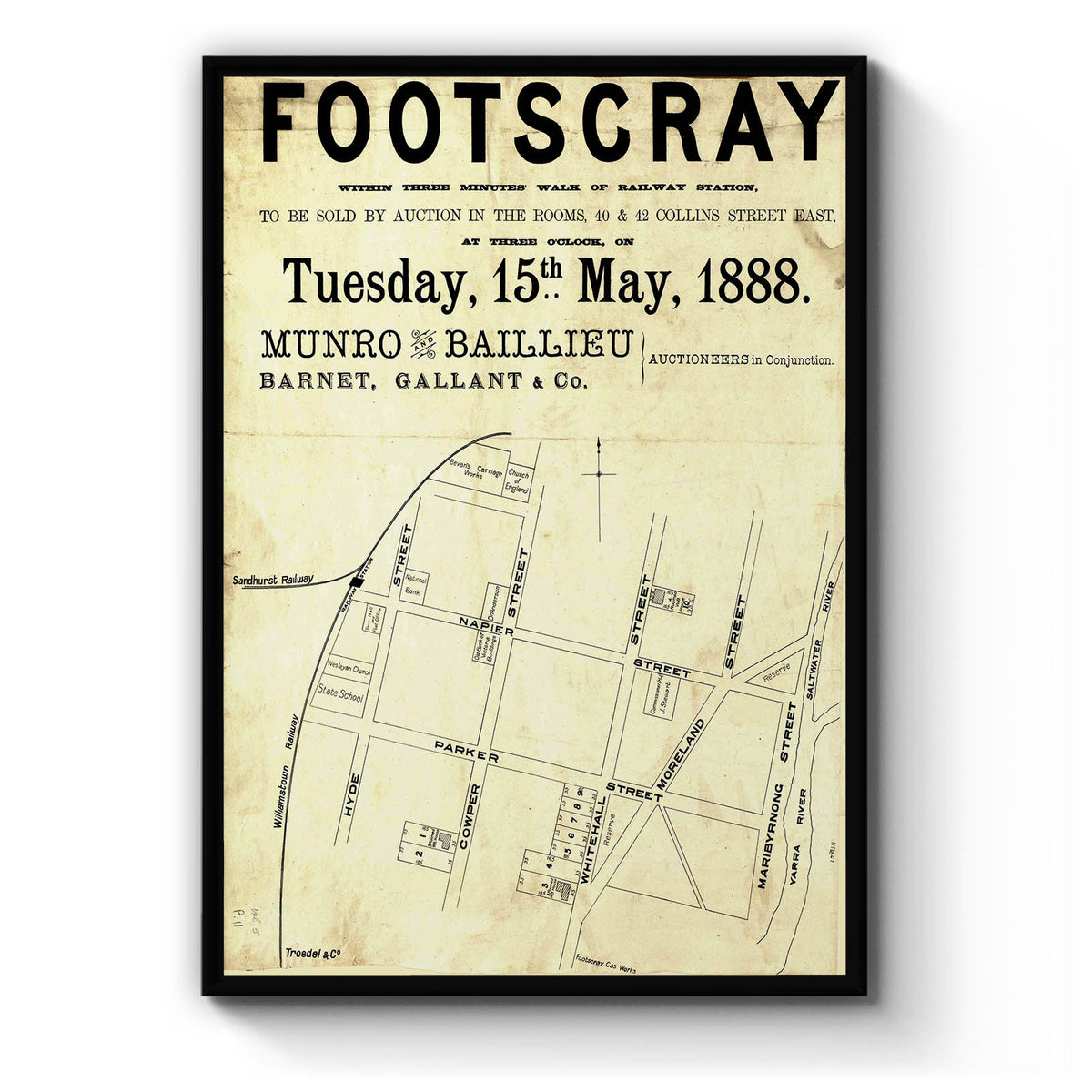 Footscray, Victoria Australia Vintage Map #61 (1888) – Vintage Maps
