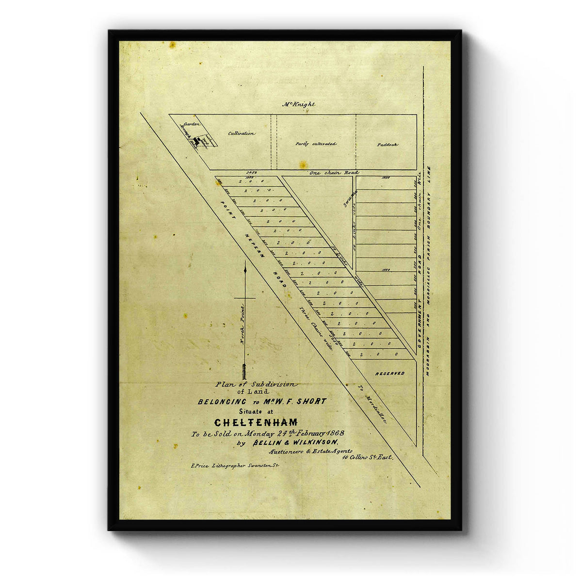 Cheltenham, Victoria Australia Vintage Map #4 (1868) – Vintage Maps