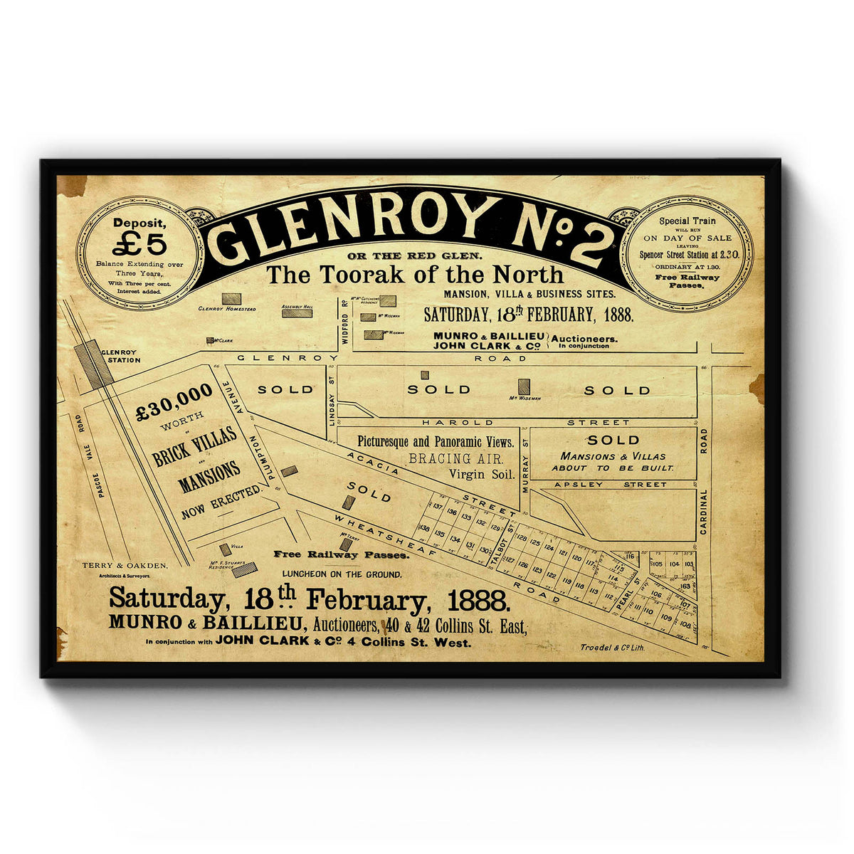 Glenroy, Victoria Australia Vintage Map #7 (1888) – Vintage Maps