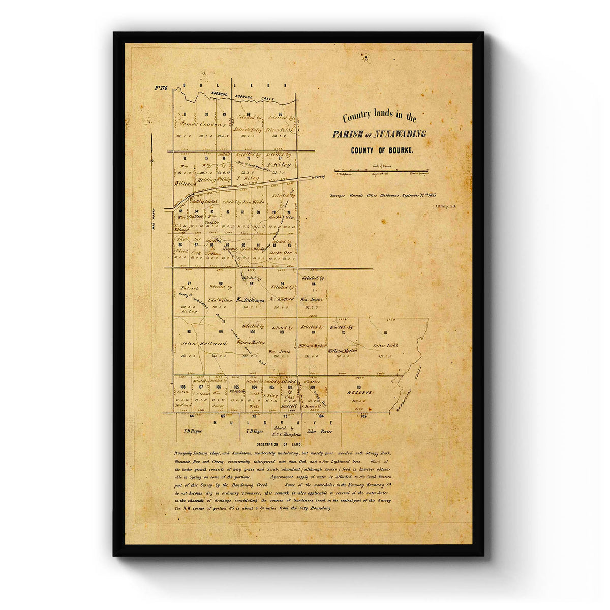 Nunawading, Victoria Australia Vintage Map #6 (1855) – Vintage Maps