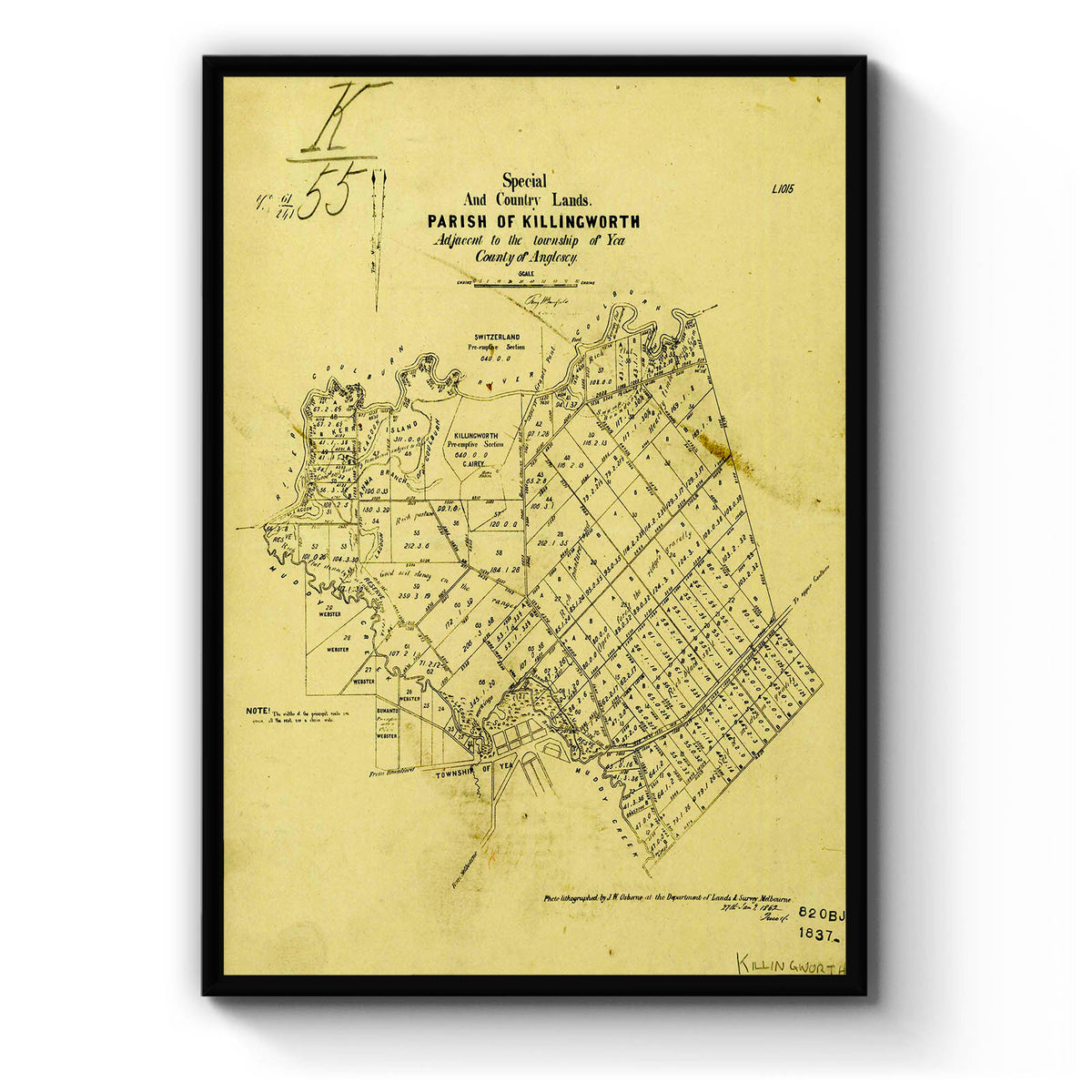 Yea, Victoria Australia Vintage Map #1 (1862) – Vintage Maps