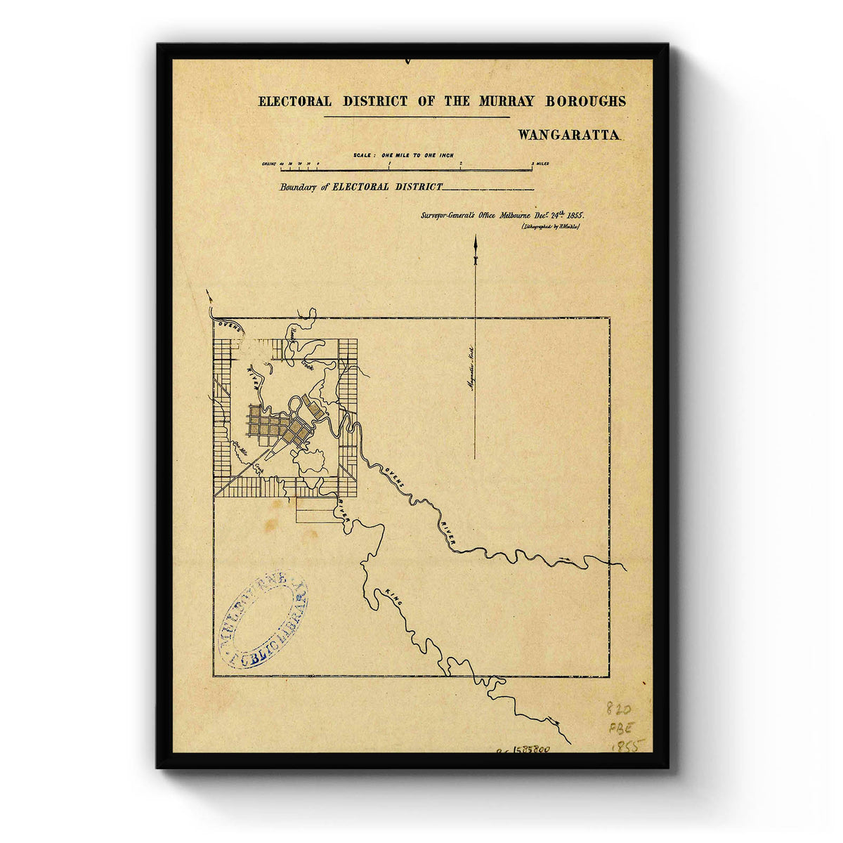 Wangaratta, Victoria Australia Vintage Map #6 (1855) – Vintage Maps