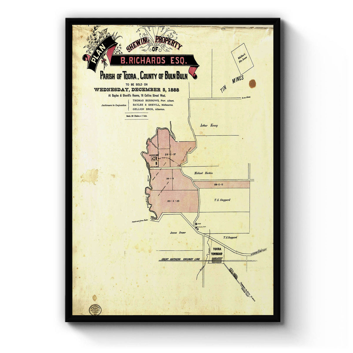Toora, Victoria Australia Vintage Map #1 (1888) – Vintage Maps