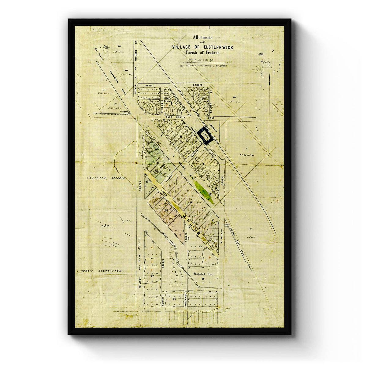Elsternwick, Victoria Australia Vintage Map #35 (1860) – Vintage Maps