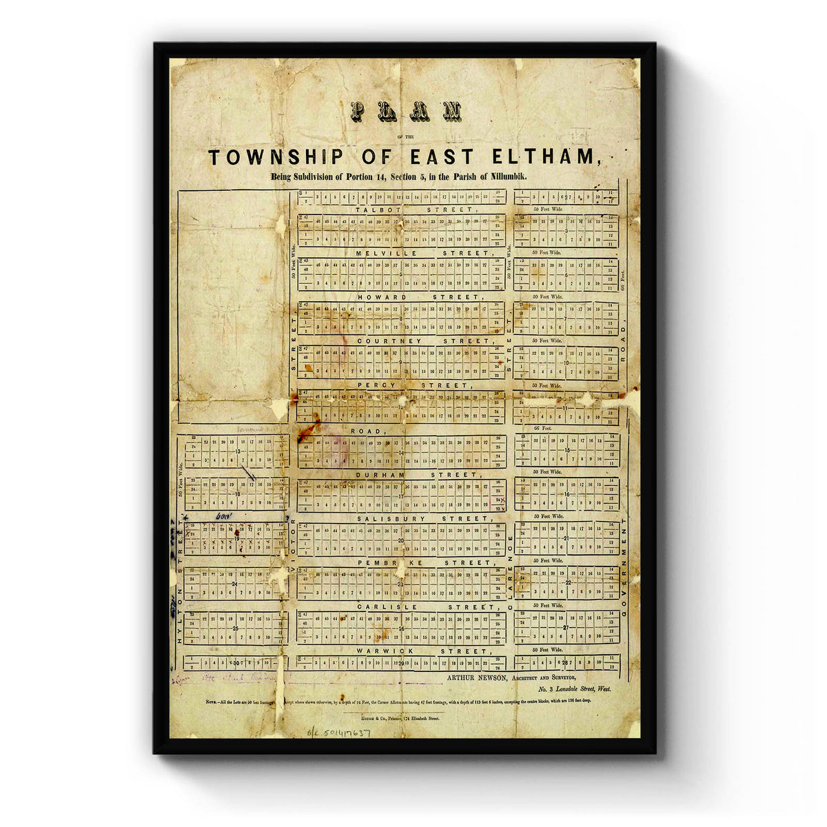 Eltham, Victoria Australia Vintage Map #2 (1853?) – Vintage Maps
