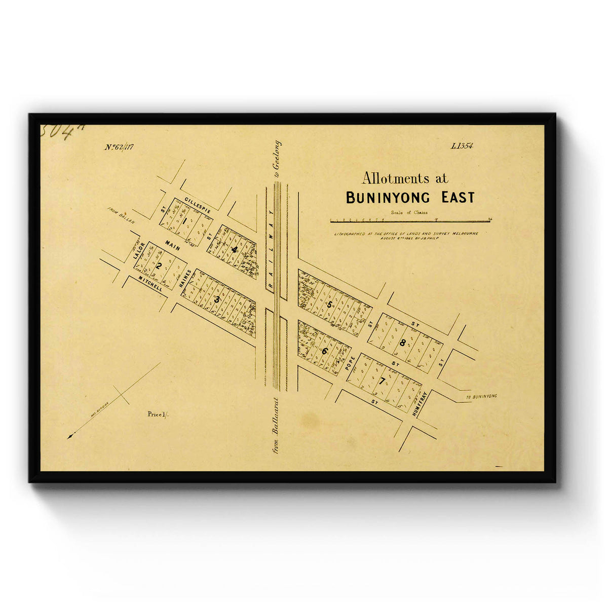 Buninyong, Victoria Australia Vintage Map #4 (1862) – Vintage Maps