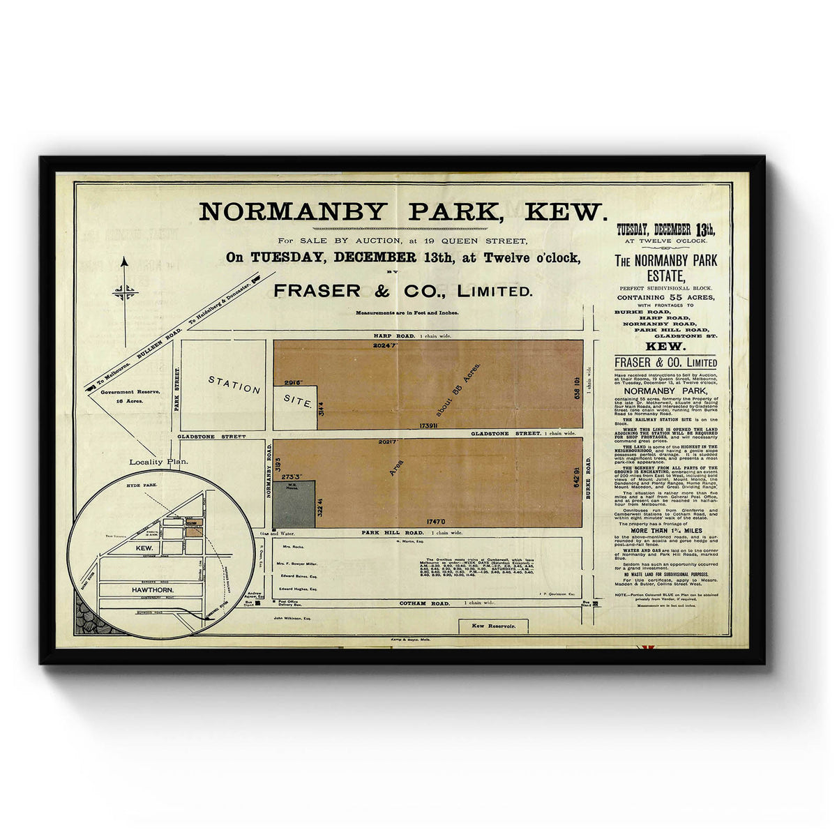 Kew, Victoria Australia Vintage Map #41 (1887?) – Vintage Maps