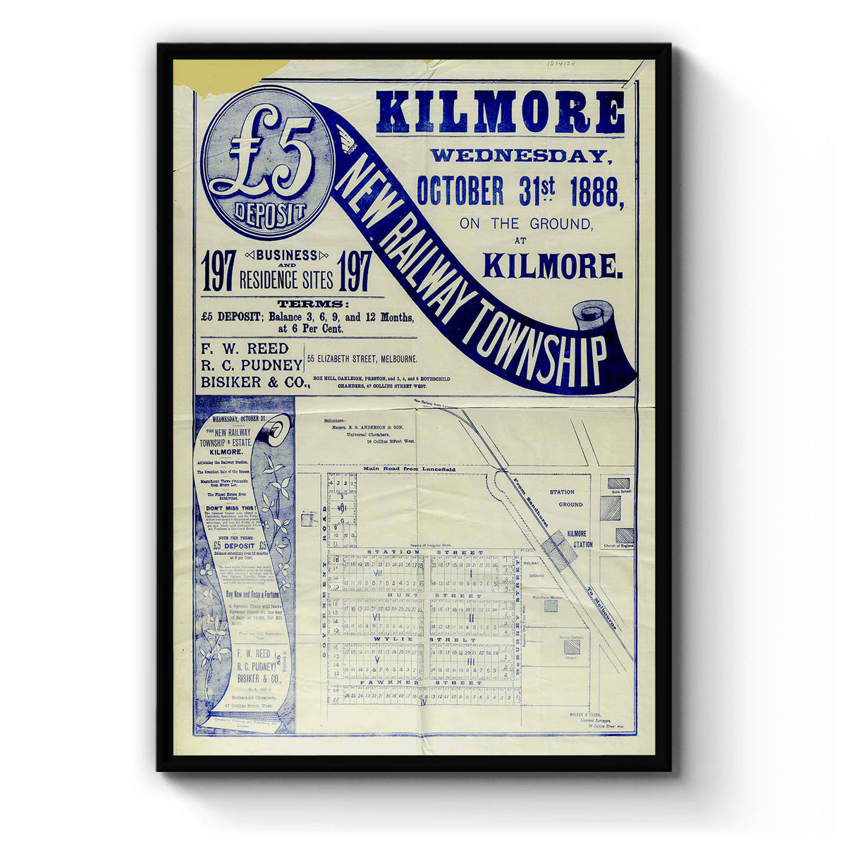 Kilmore, Victoria Australia Vintage Map #1 (1888) – Vintage Maps