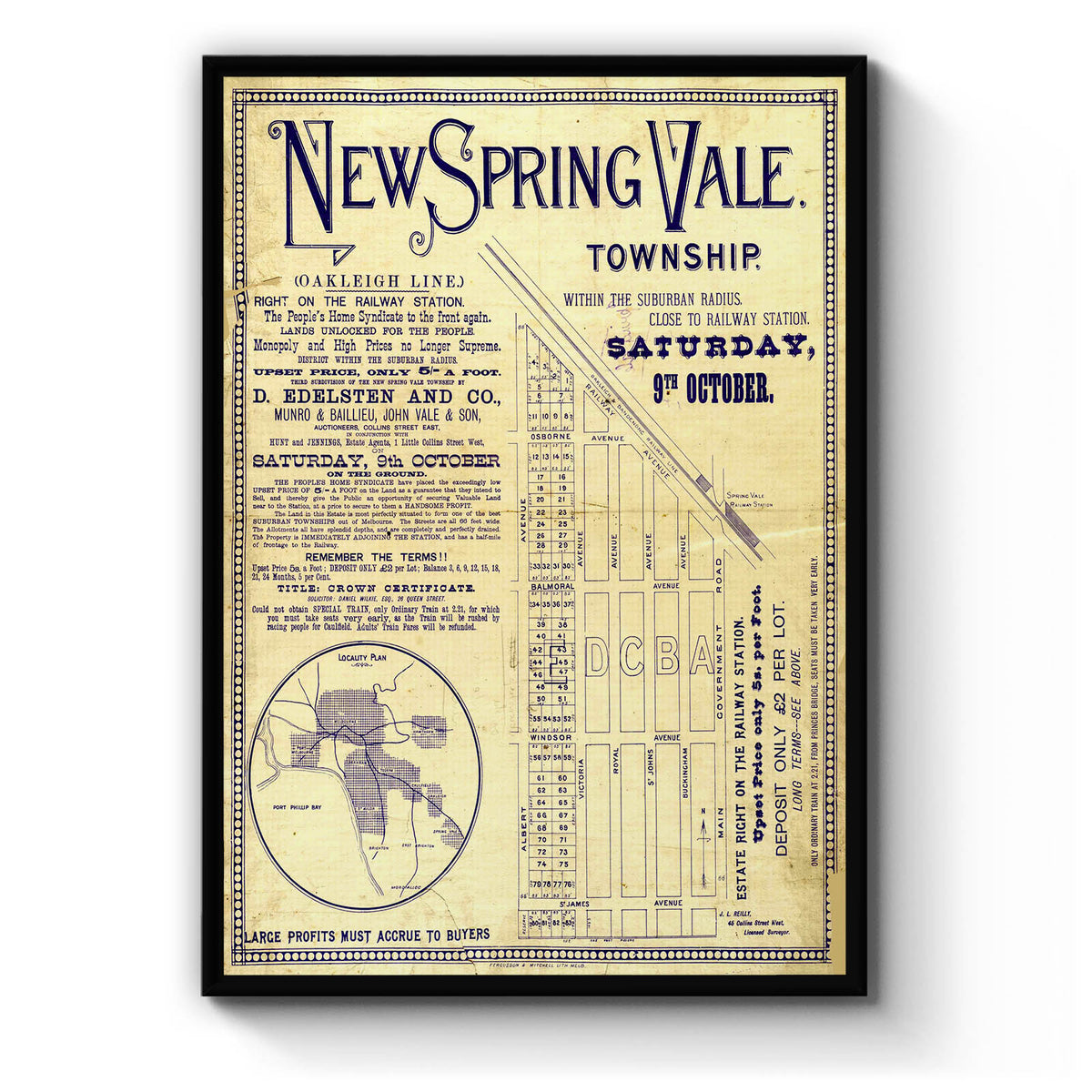 Springvale, Victoria Australia Vintage Map #3 (1880?) – Vintage Maps