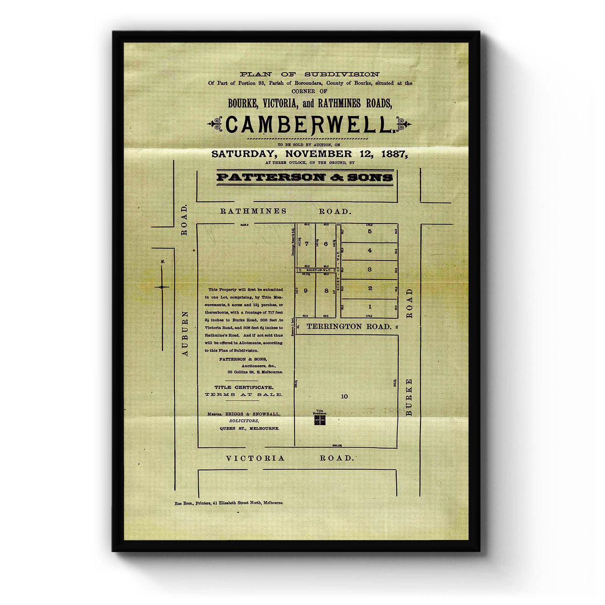 Camberwell, Victoria Australia Vintage Map #62 (1887) – Vintage Maps