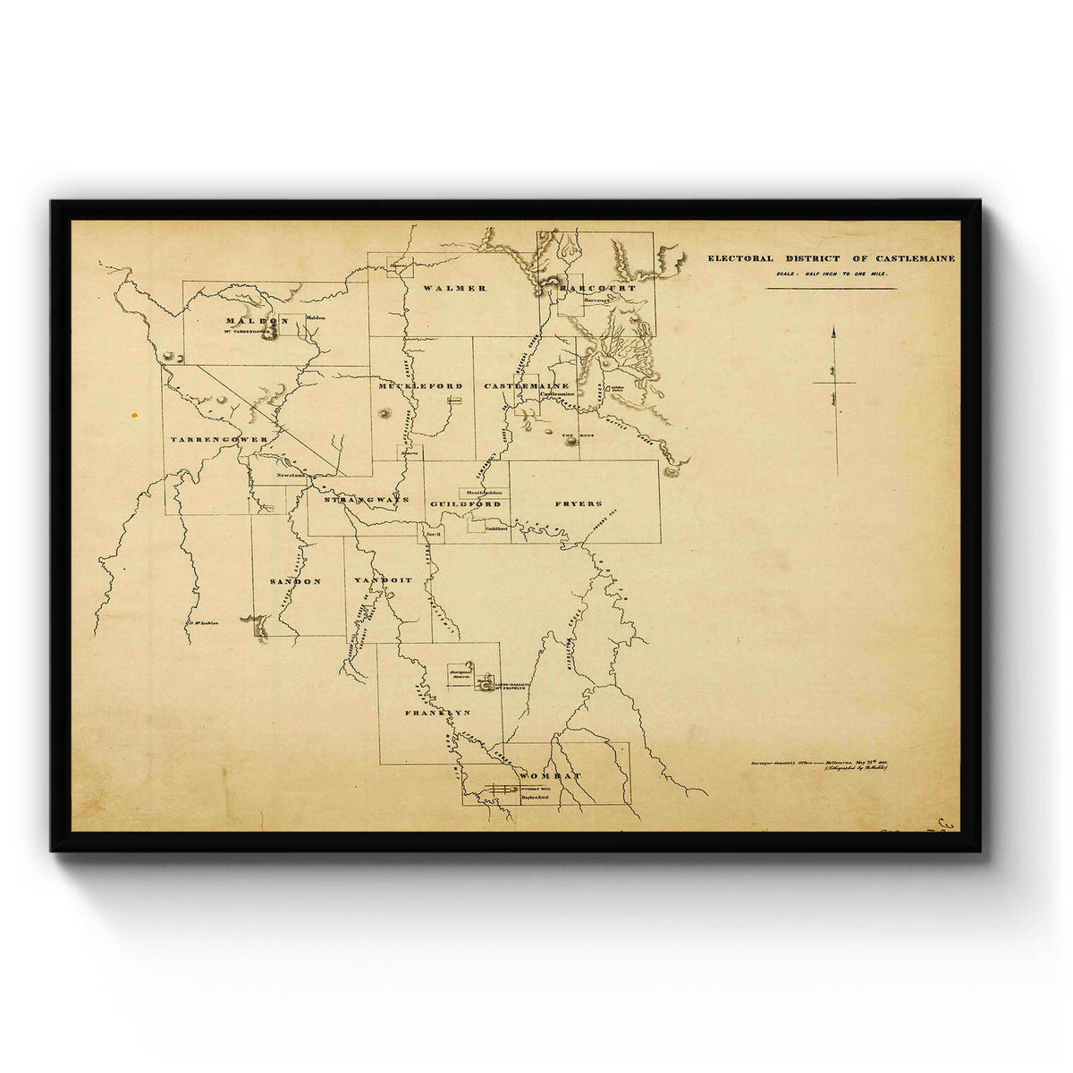Castlemaine, Victoria Australia Vintage Map #16 (1855) – Vintage Maps