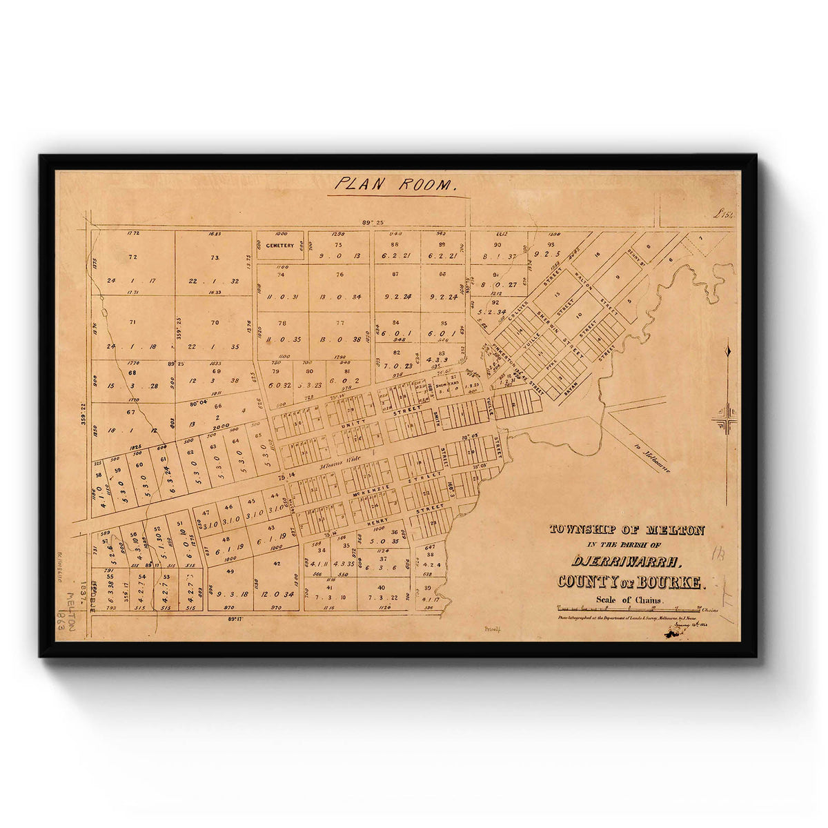 Melton, Victoria Australia Vintage Map #3a (1863) – Vintage Maps
