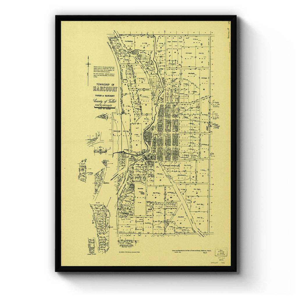 Harcourt, Victoria Vintage Maps