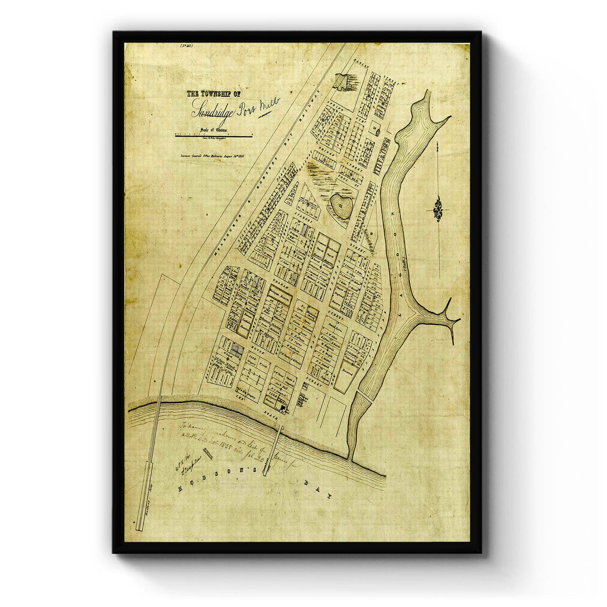 Port Melbourne, Victoria Australia Vintage Map #93 (1856) – Vintage Maps