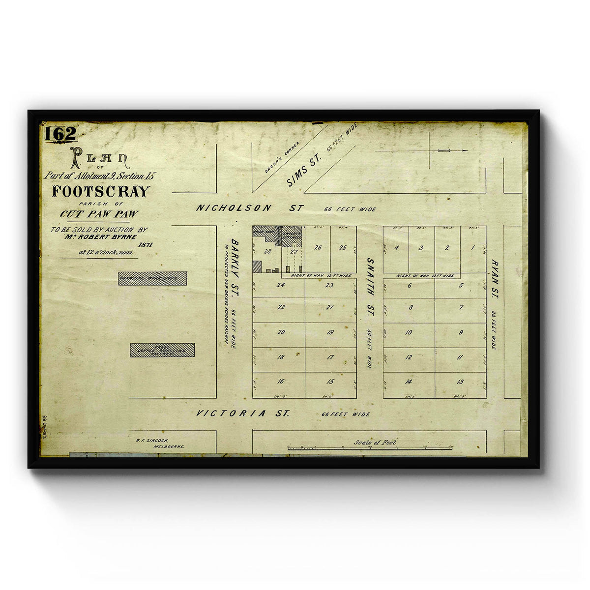 Footscray, Victoria Australia Vintage Map #78 (1871) – Vintage Maps