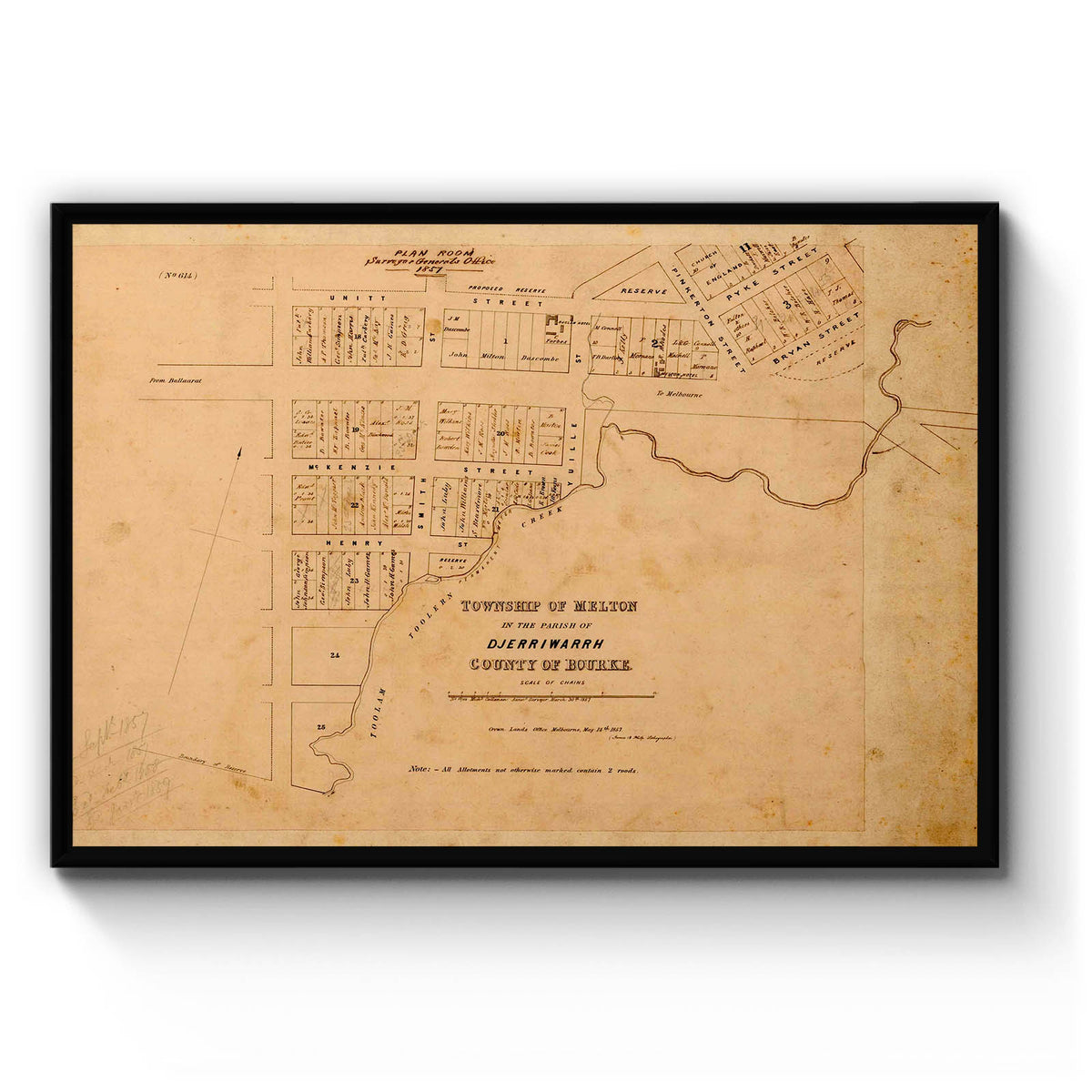Melton, Victoria Australia Vintage Map #5 (1857) – Vintage Maps