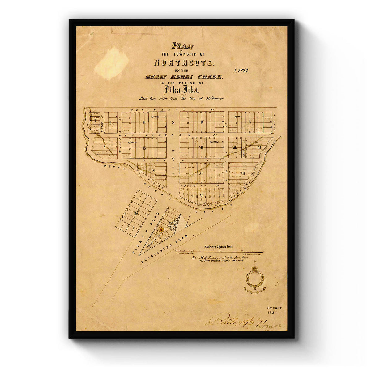 Northcote, Victoria Australia Vintage Map #61 (1855) – Vintage Maps