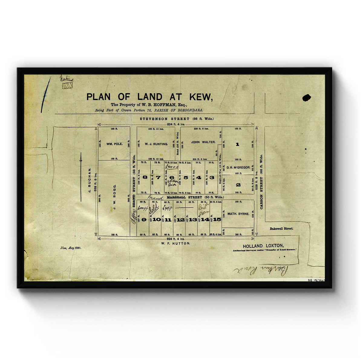 Kew, Victoria Australia Vintage Map #97 (1880) – Vintage Maps