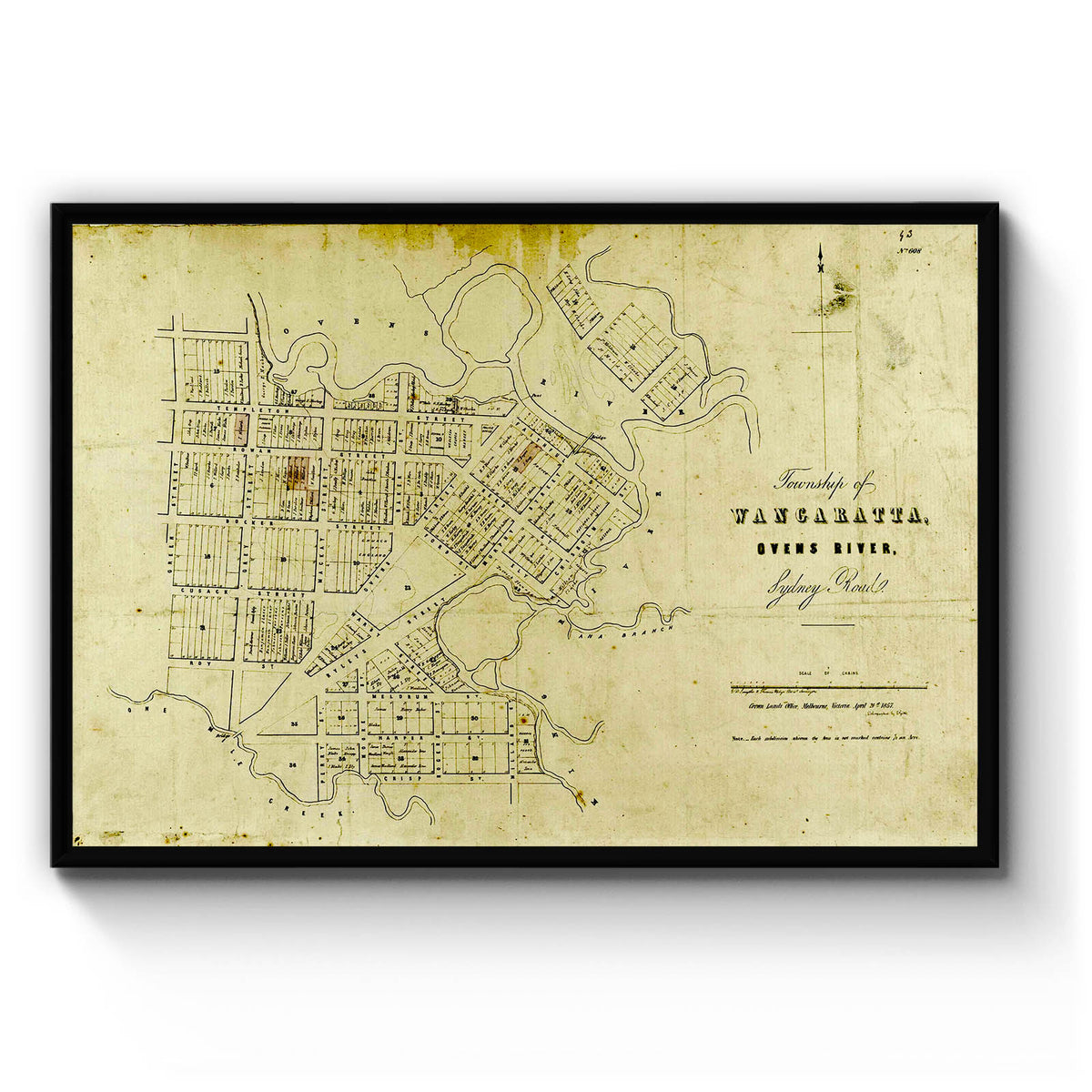 Wangaratta, Victoria Australia Vintage Map #4 (1857) – Vintage Maps