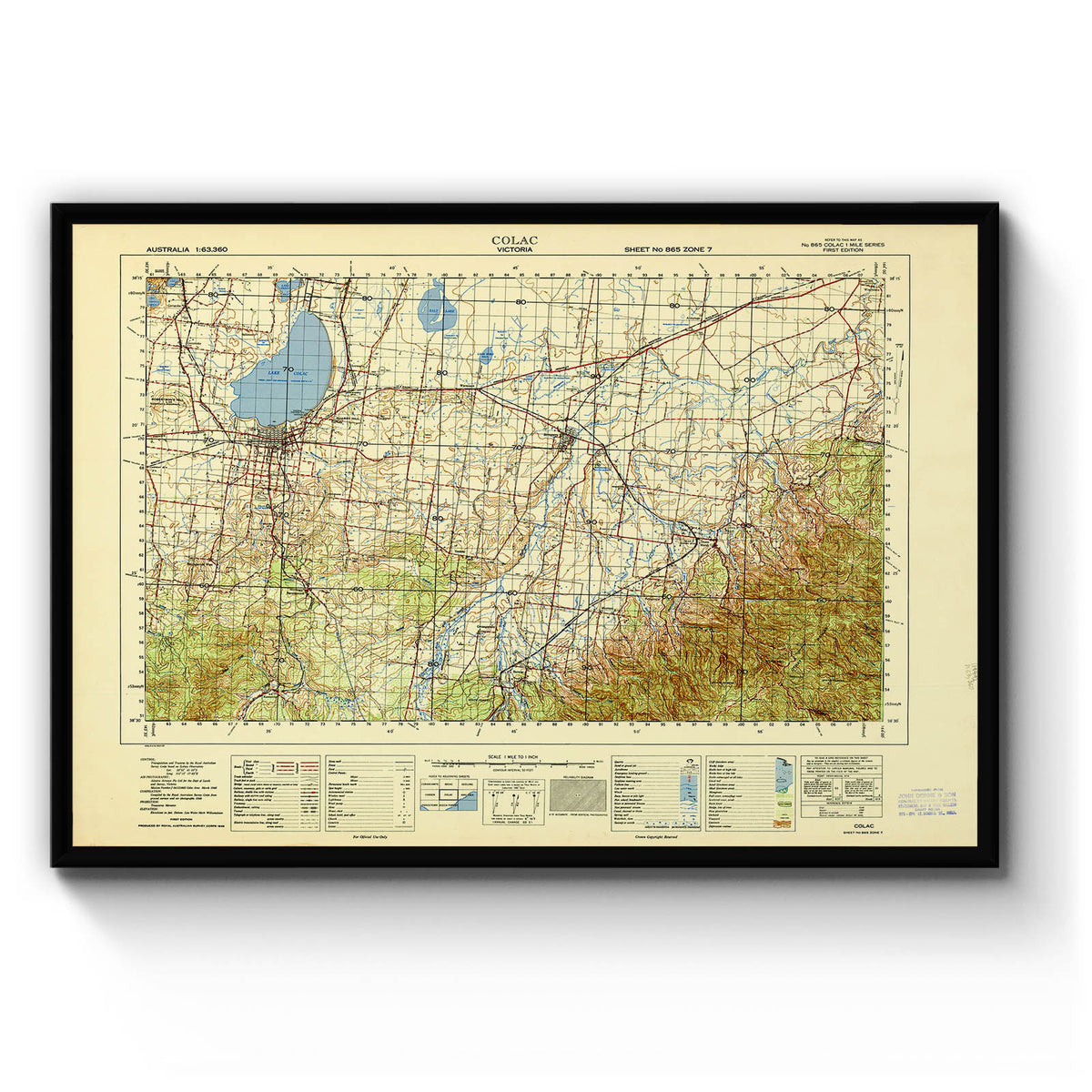 Colac, Victoria Australia Vintage Map #5 (1949) – Vintage Maps