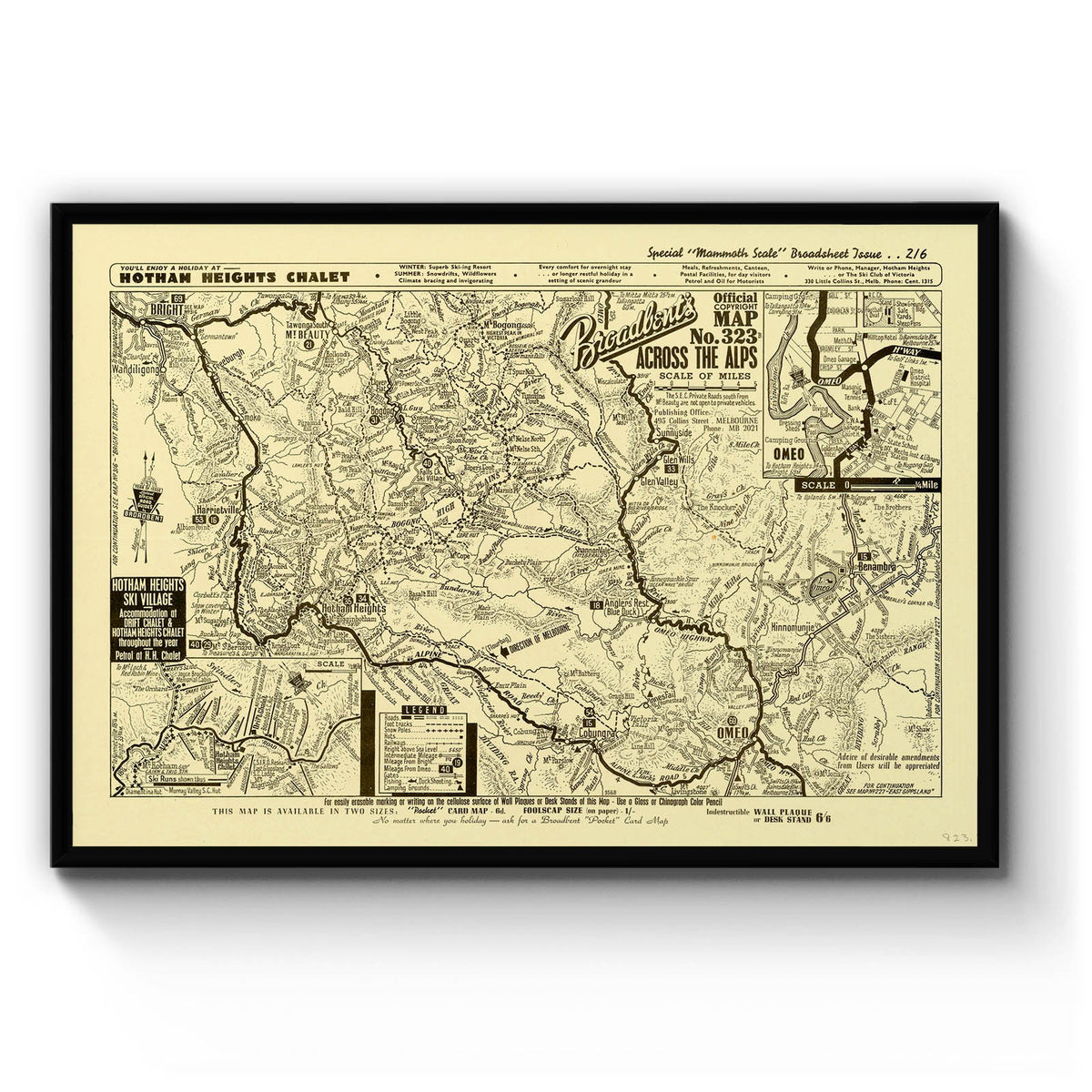 Omeo, Victoria Australia Vintage Map #5 (1953?) – Vintage Maps