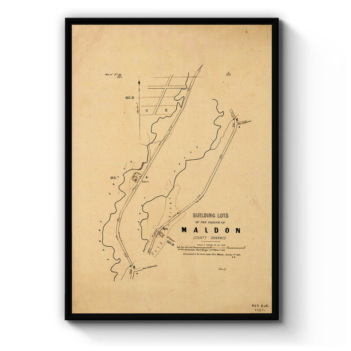 Maldon, Victoria Australia Vintage Map #5 (1859) – Vintage Maps