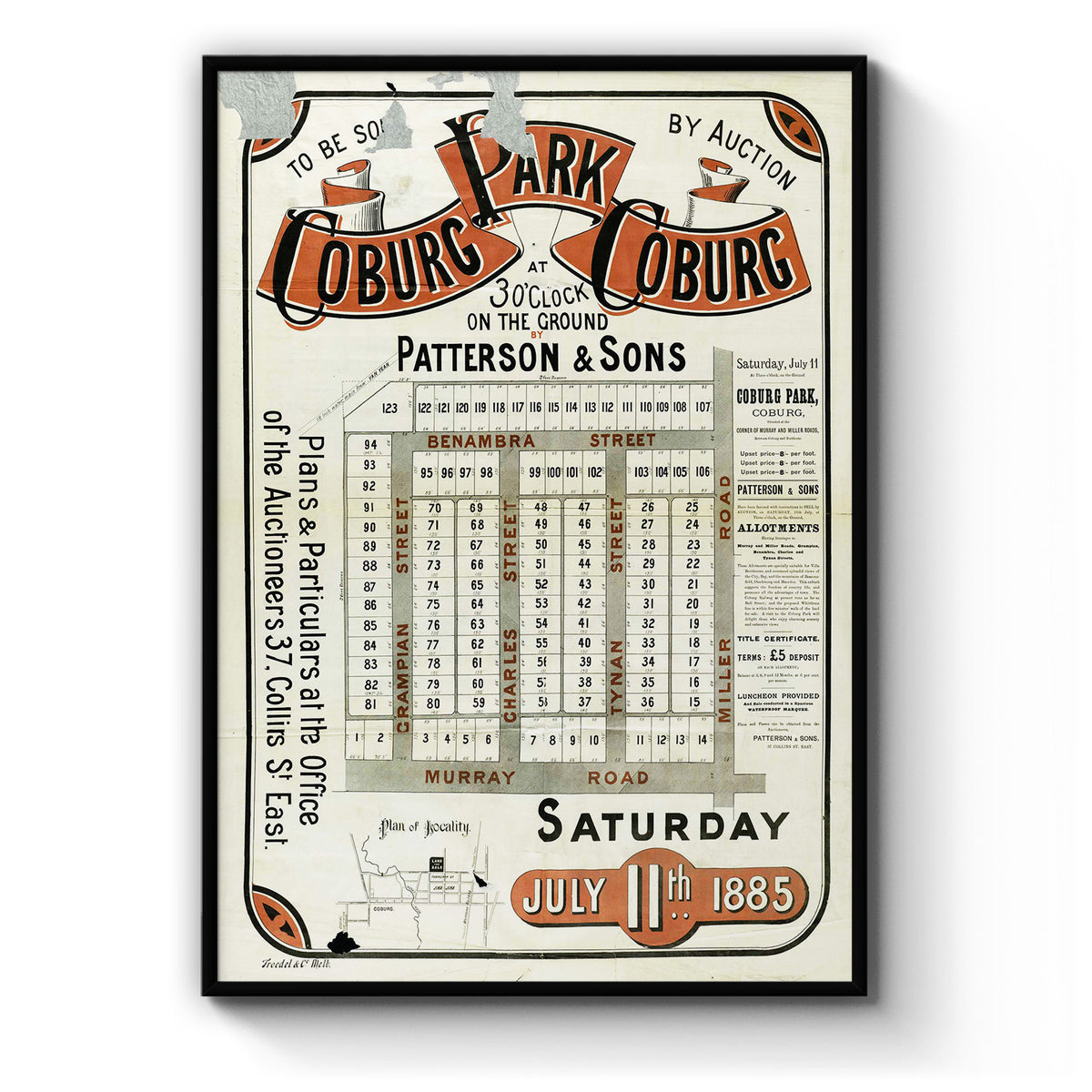 Coburg, Victoria Australia Vintage Map #40 (1885) – Vintage Maps