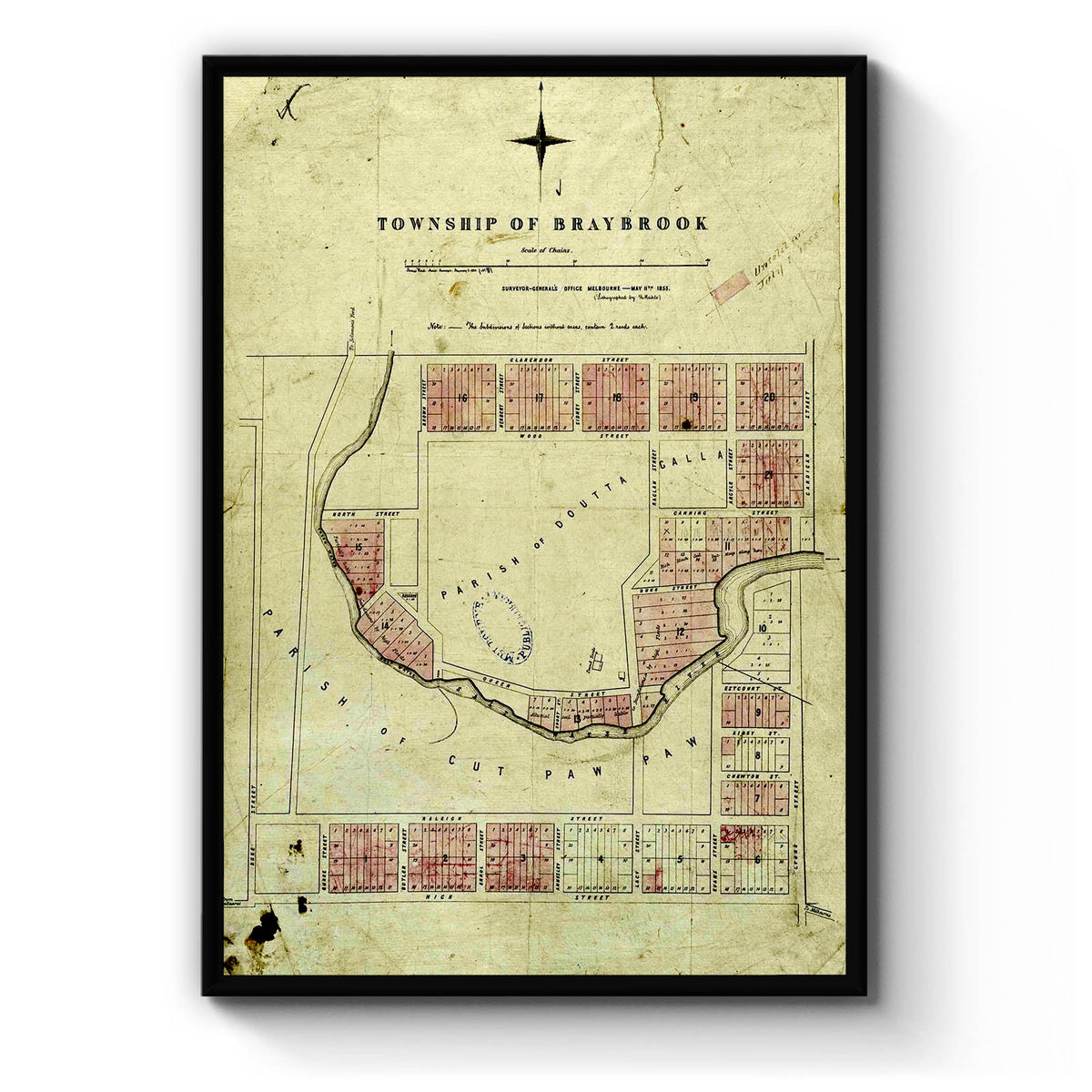 Braybrook, Victoria Australia Vintage Map #12 (1855) – Vintage Maps