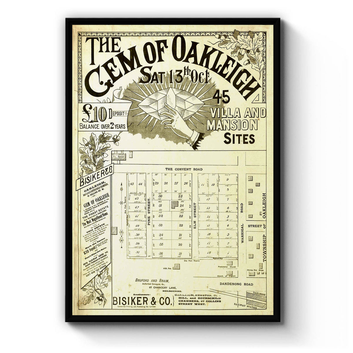 Oakleigh, Victoria Australia Vintage Map #10 (1888?) – Vintage Maps