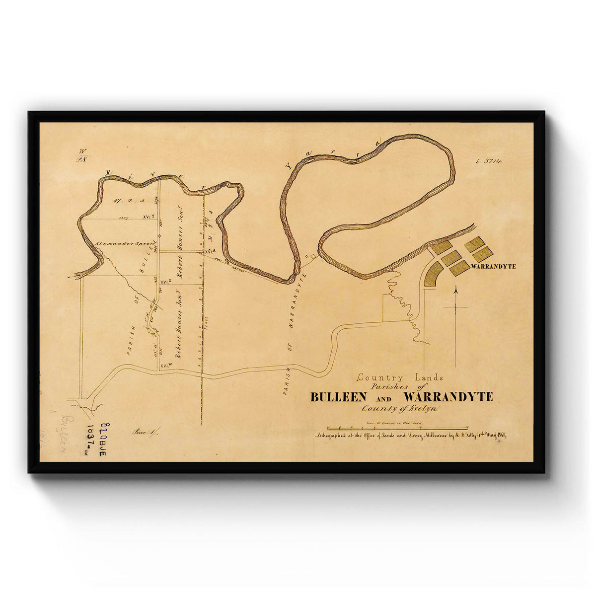 Warrandyte, Victoria Australia Vintage Map #5 (1867) – Vintage Maps