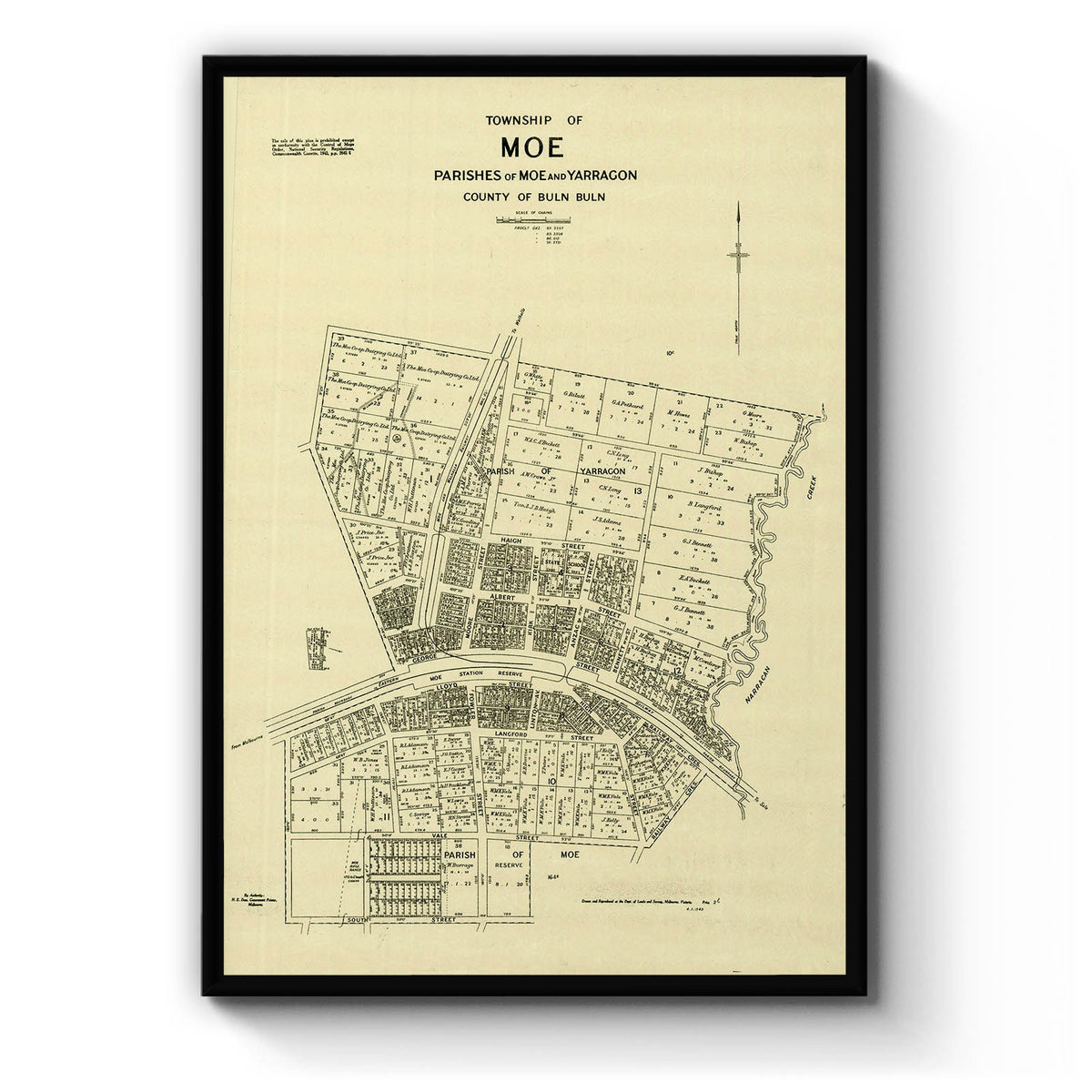Moe, Victoria Australia Vintage Map #8 (1943) – Vintage Maps