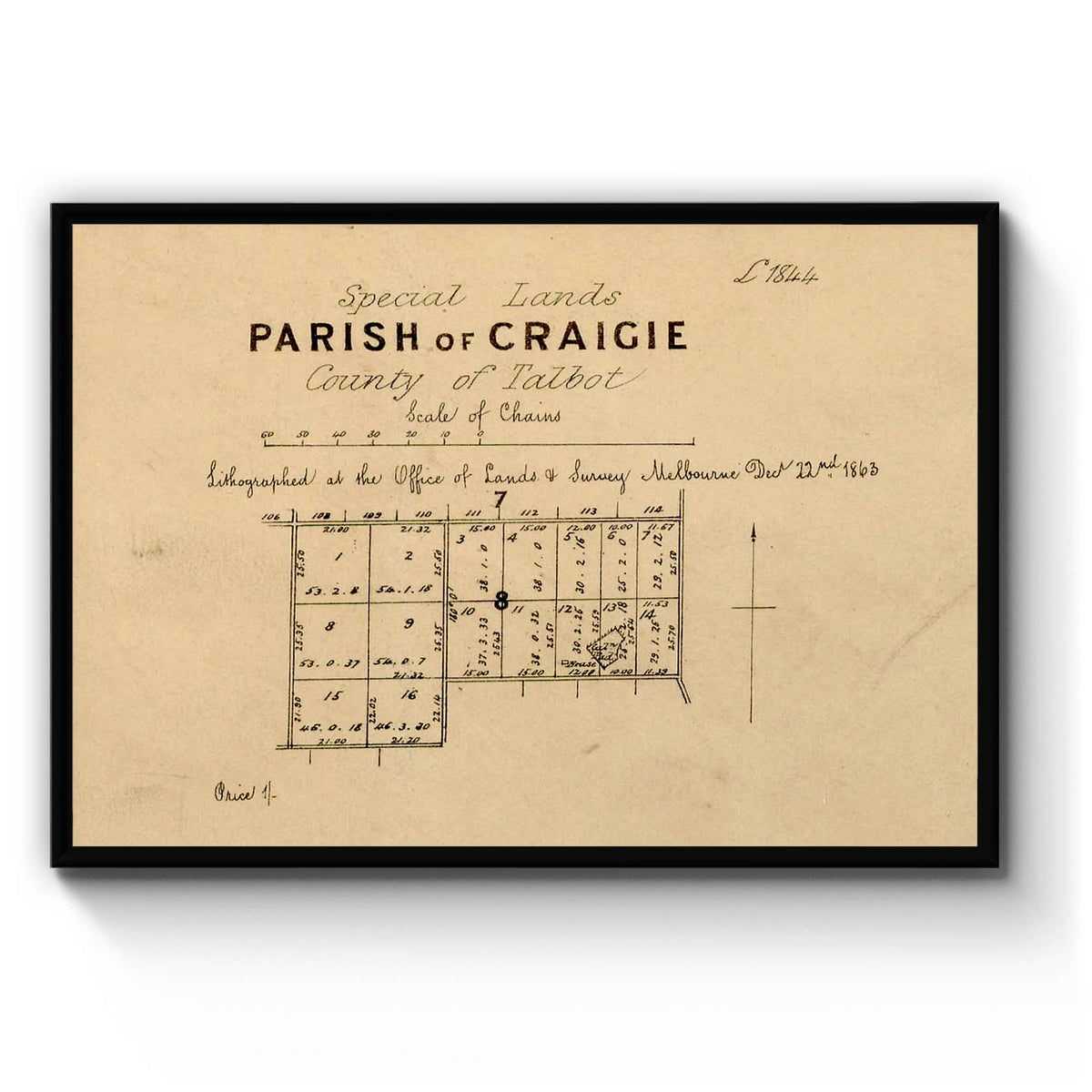 Craigie, Victoria Australia Vintage Map #4 (1863) – Vintage Maps