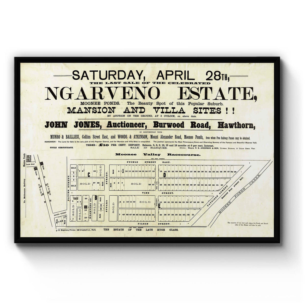 Moonee Ponds, Victoria Australia Vintage Map #7 (1888) – Vintage Maps