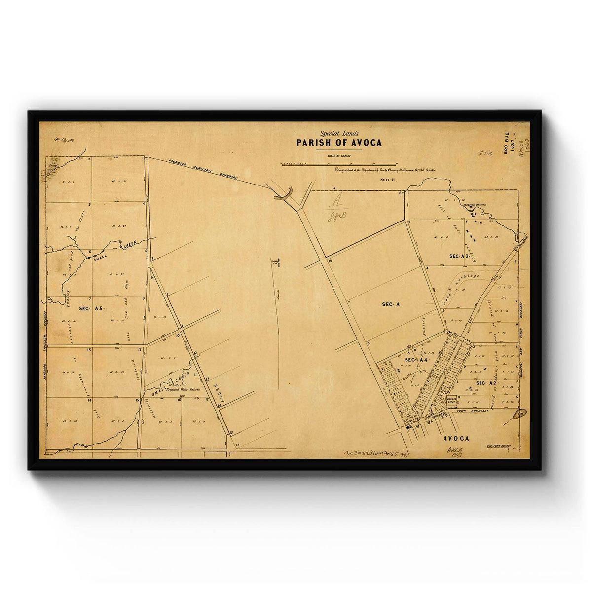 Avoca, Victoria Australia Vintage Map #3 (1863) – Vintage Maps