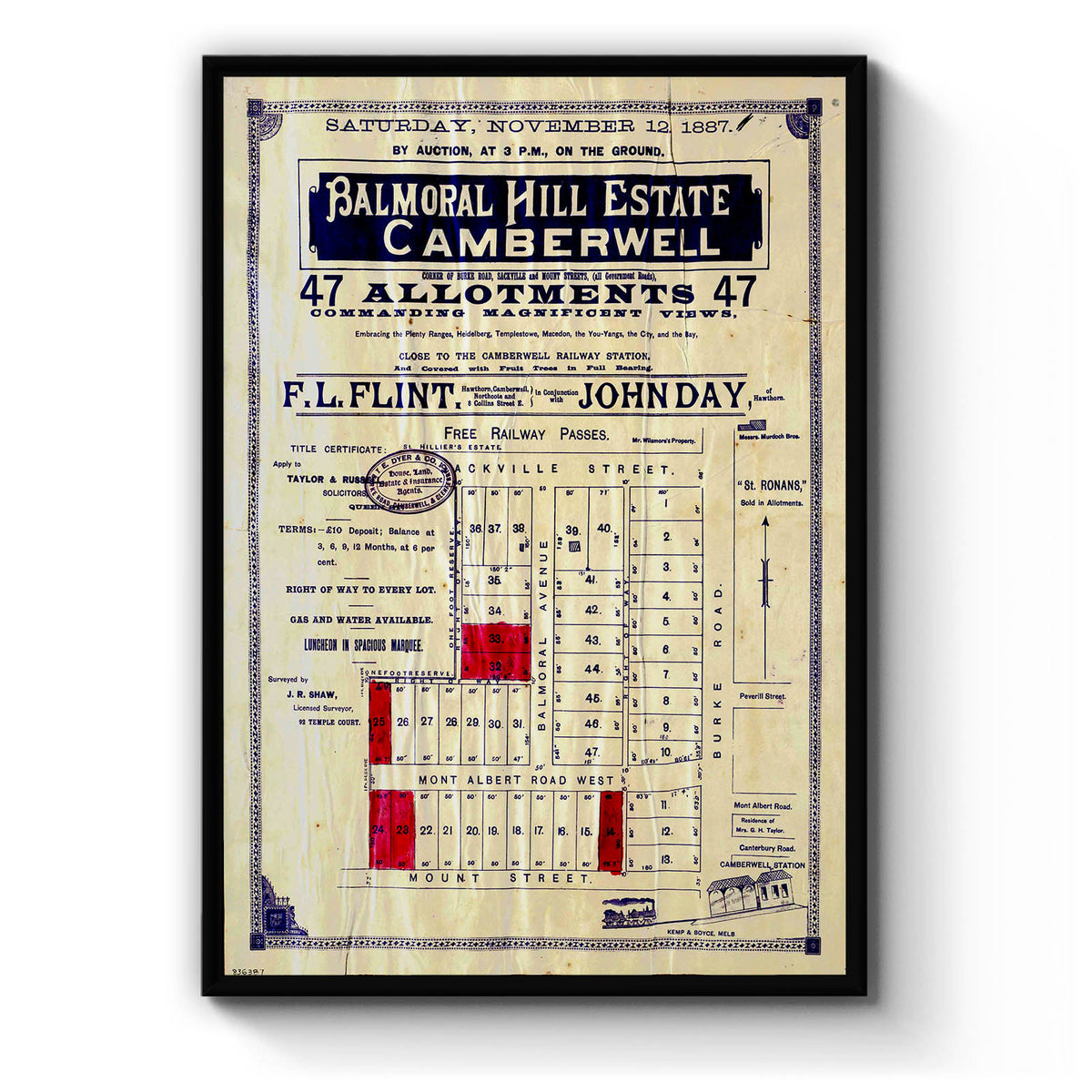 Camberwell, Victoria Australia Vintage Map #63 (1887) – Vintage Maps