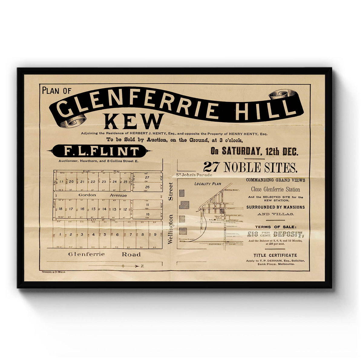 Kew, Victoria Australia Vintage Map #70 (1885?) – Vintage Maps