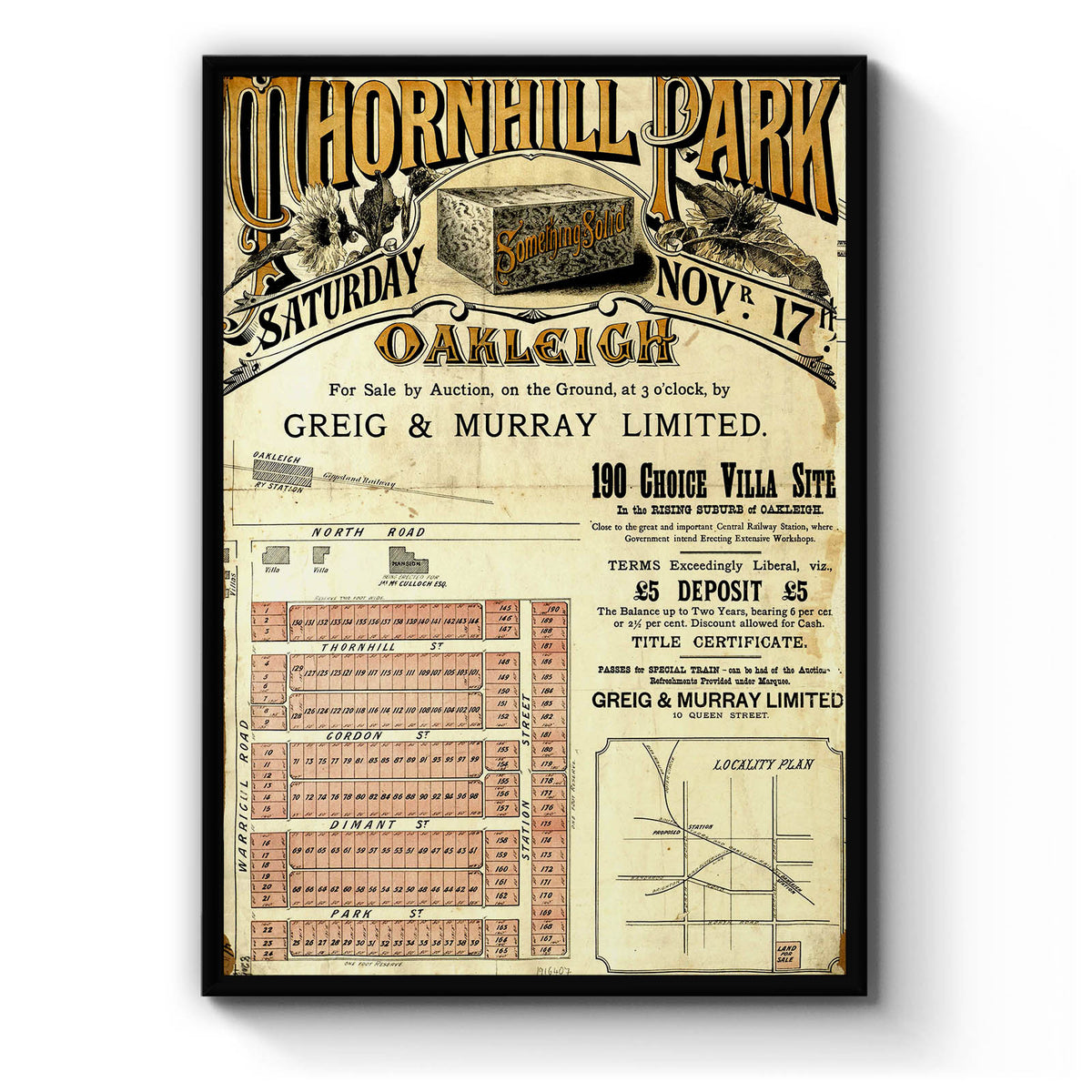 Oakleigh, Victoria Australia Vintage Map #19 (1883?) – Vintage Maps