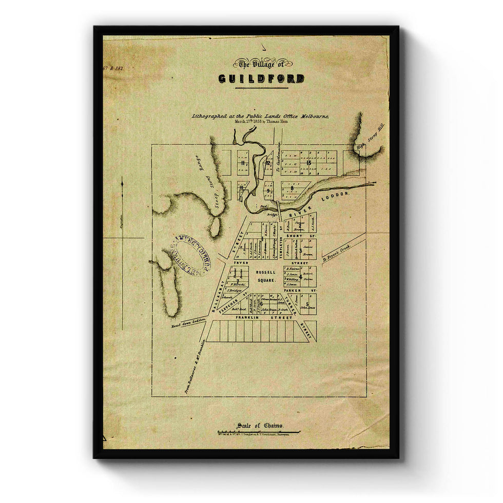 Guildford, Victoria Vintage Maps