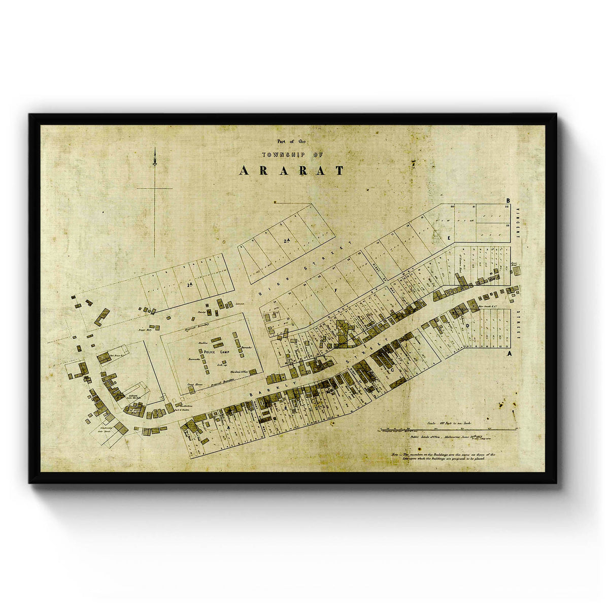 Ararat, Victoria Australia Vintage Map #8 (1858) – Vintage Maps