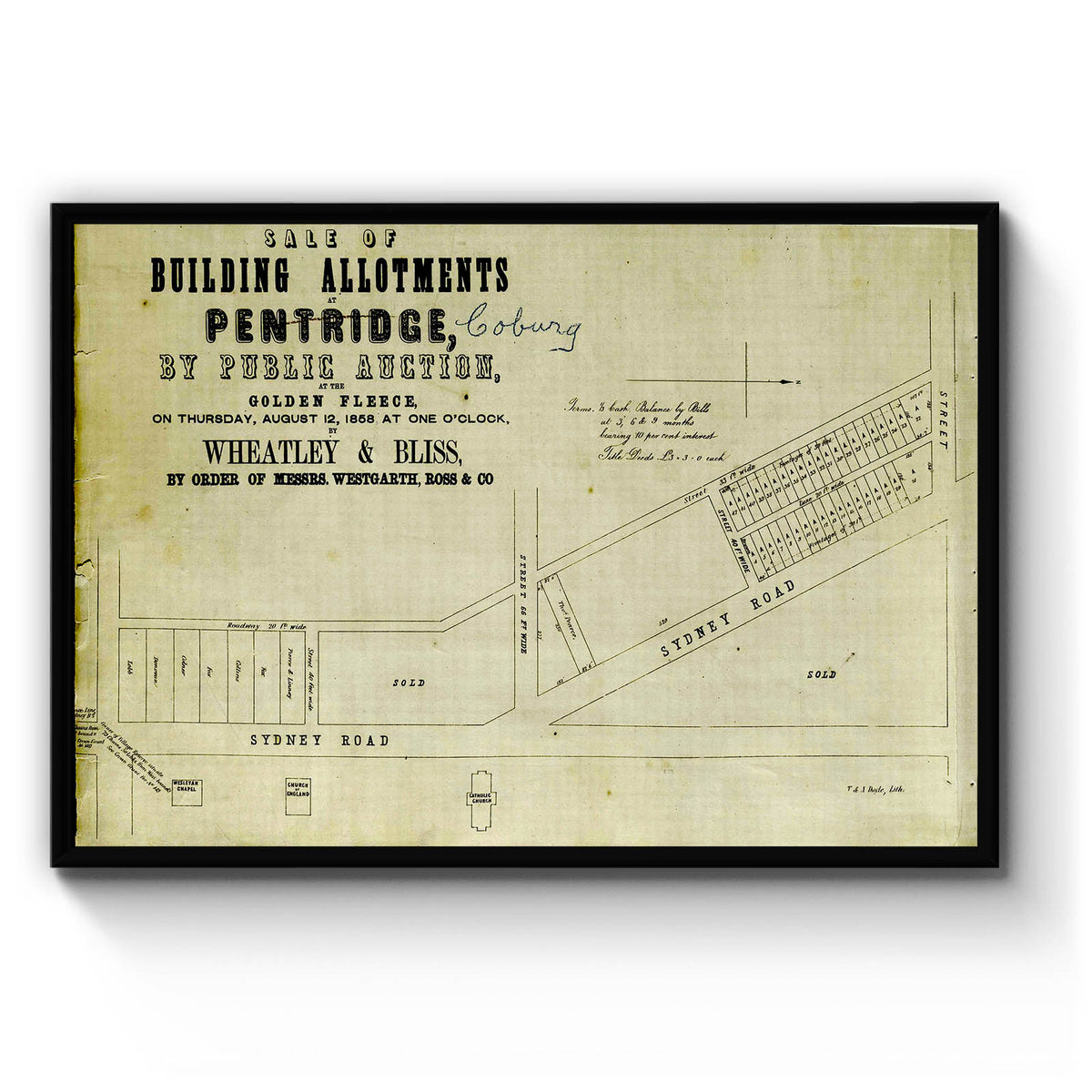 Coburg, Victoria Australia Vintage Map #69 (1858) – Vintage Maps