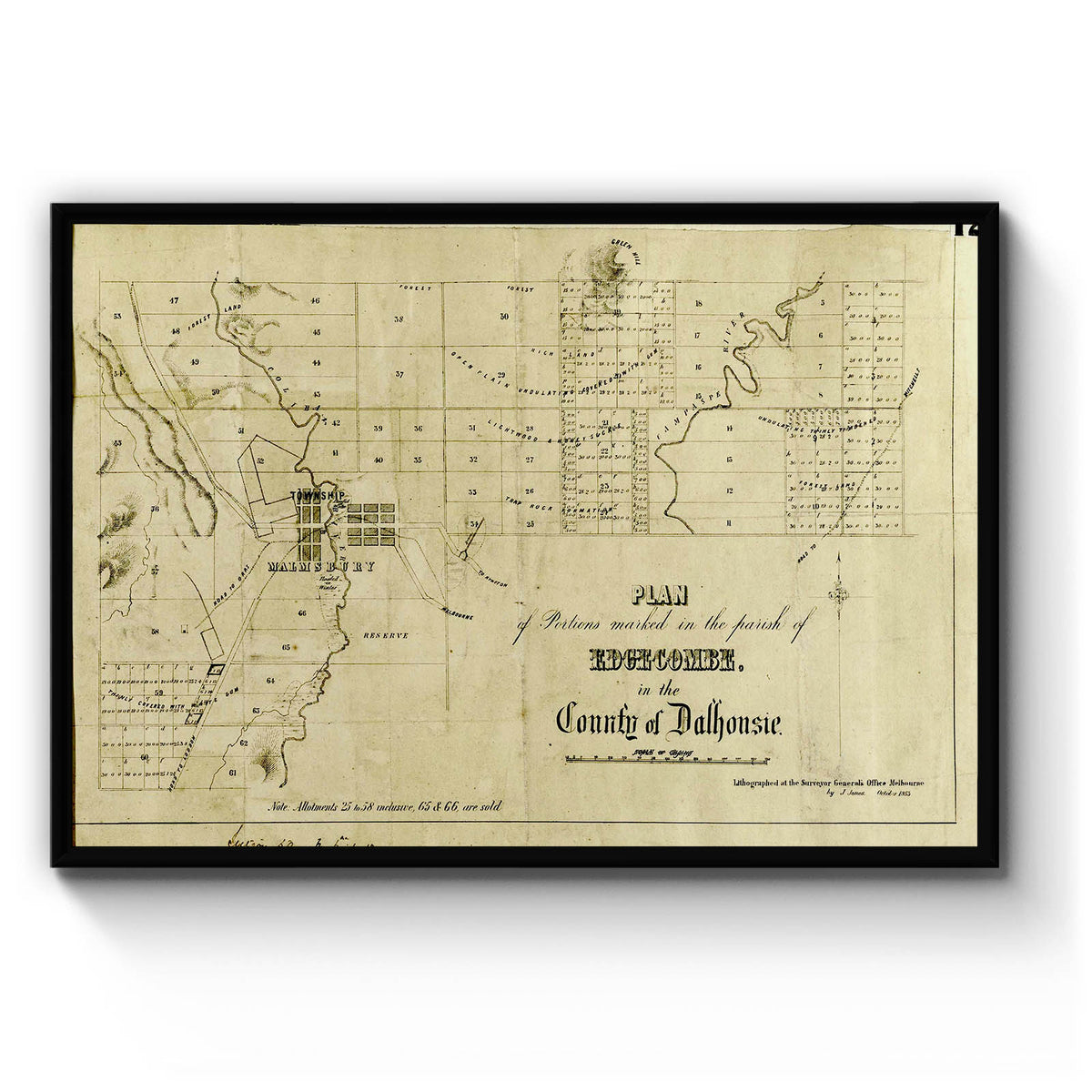 Malmsbury, Victoria Australia Vintage Map #6 (1853) – Vintage Maps